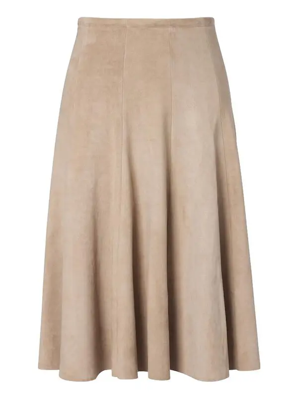 Stouls Sabrina Suede Midi Skirt - Beige