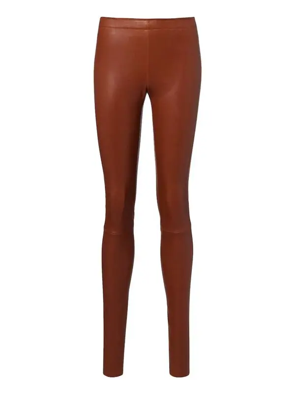 Stouls Carolyn Leather Slim Pants - Brown