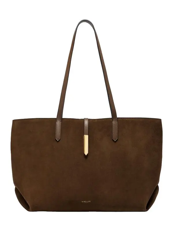 DEMELLIER Leather-trimmed Suede Tokyo Tote Bag - Brown