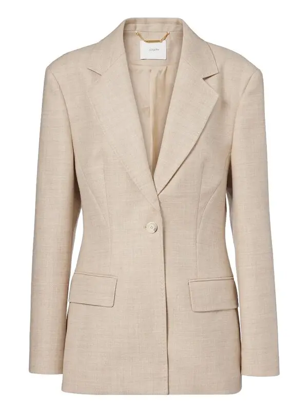 JOSEPH Virgin Wool Single-breasted Blazer - Beige