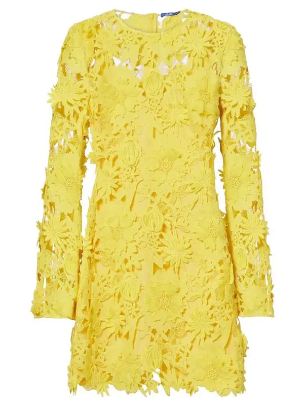 LEO LIN Suzanne Lace Mini Dress - Yellow