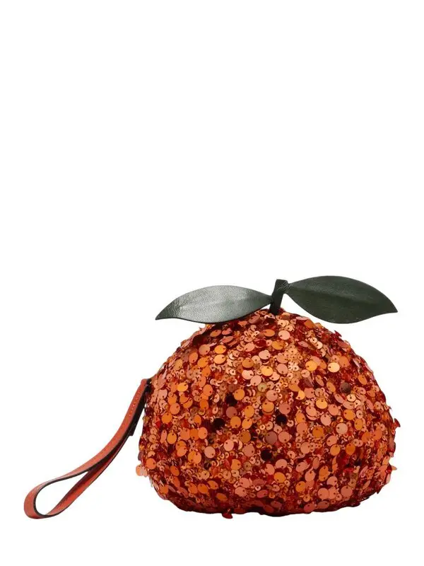 ALEMAIS Mini Sequined Crossbody Bag - Orange