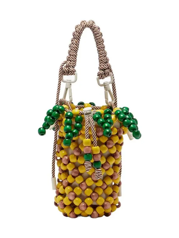 ALEMAIS Alémais Pineapple Mini Beaded Bag - Yellow