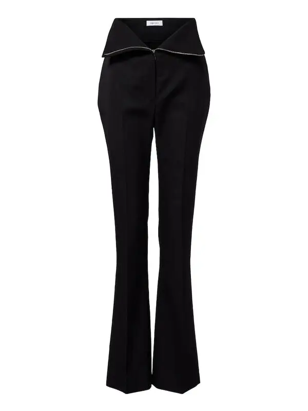 Alexander McQueen Wool Bootcut Pants - Black