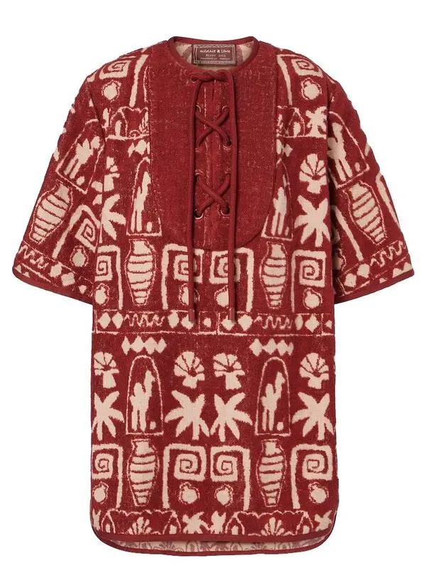 ALEMAIS Alémais X Lrnce Maya Cotton Minidress - Burgundy