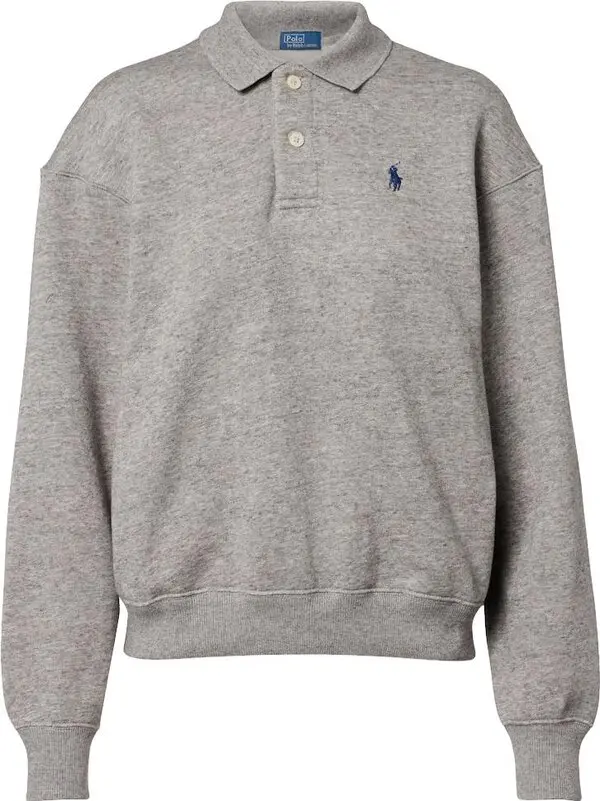 Polo Ralph Lauren Logo Cotton-blend Fleece Polo Sweatshirt - Grey