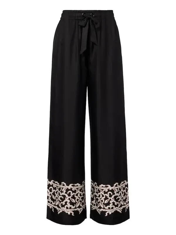 Rebecca Vallance Sundia Silk Wide-leg Pants - Black