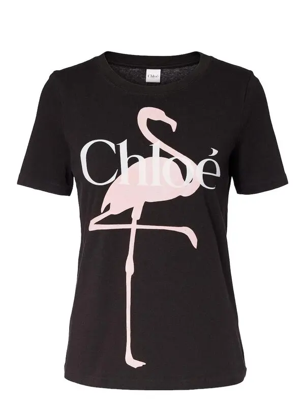 Chloé Logo Cotton T-shirt - Black