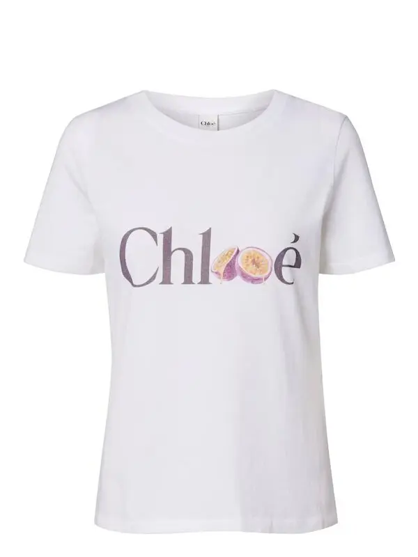 Chloé Logo Cotton Jersey T-shirt - White