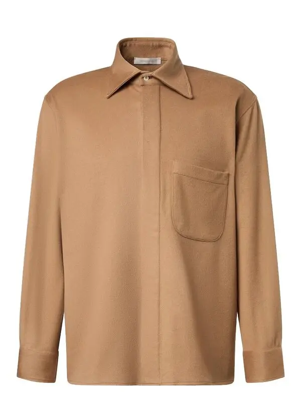 SAMAN AMEL Cashmere Overshirt - Beige