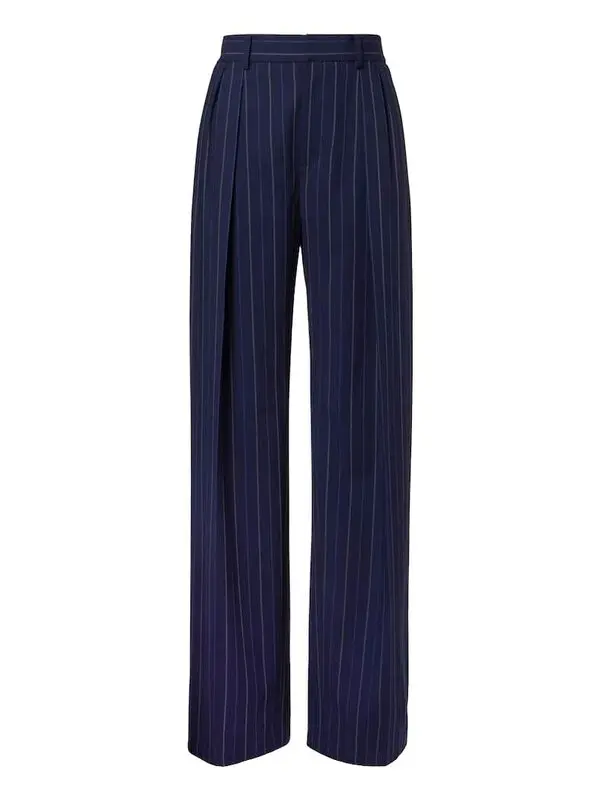 Ralph Lauren Jody Wool Wide-leg Pants - Blue