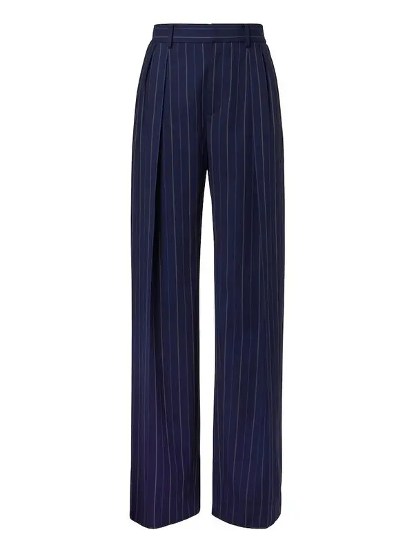 Ralph Lauren Jody Wool Wide-leg Pants - Blue