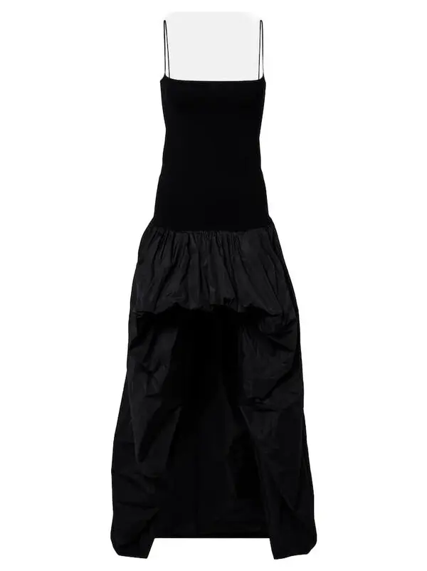 Stella McCartney Asymmetric Crêpe And Jersey Gown - Black