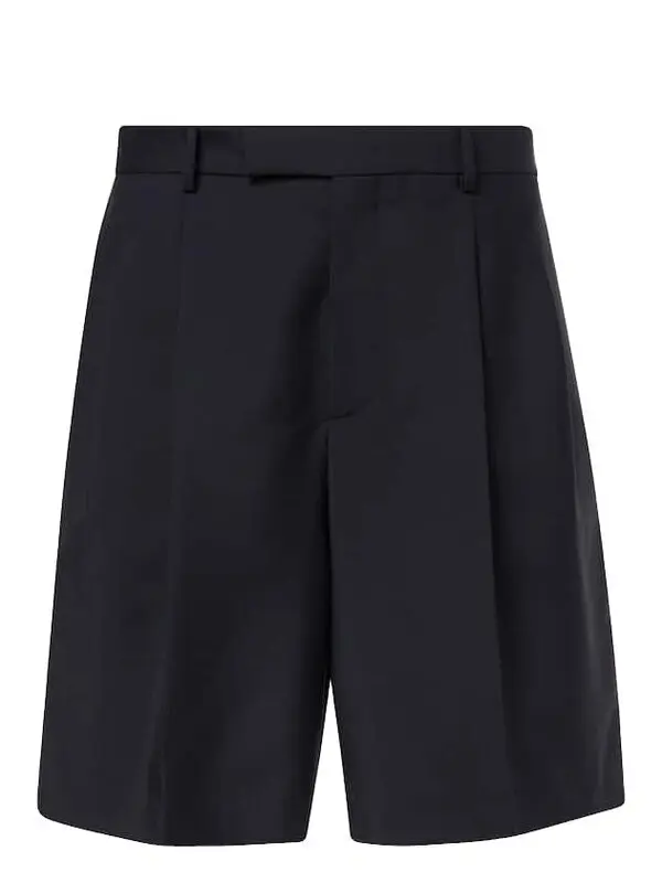 JIL SANDER Wool And Mohair Shorts - Blue