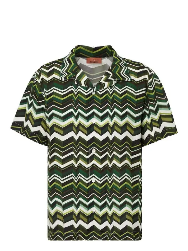 Missoni Zig Zag Bowling Shirt - Green