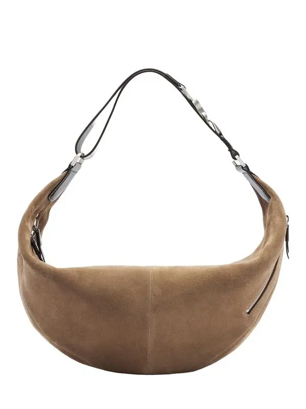 LEMAIRE Quiver Small Suede Shoulder Bag - Brown
