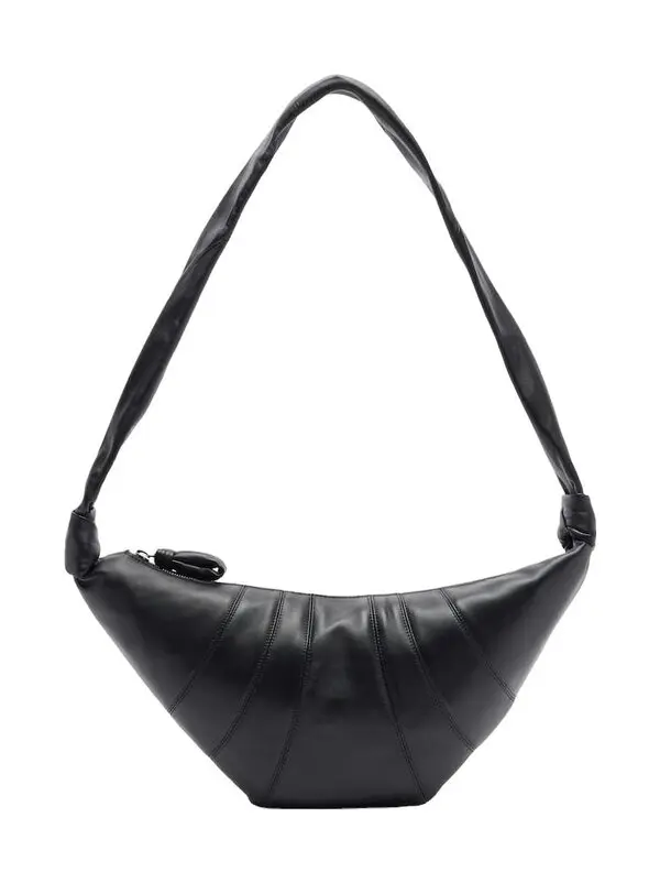 LEMAIRE Croissant Medium Leather Bag - Black