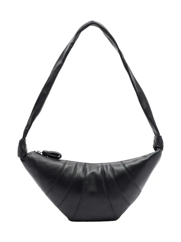 LEMAIRE Croissant Medium Leather Bag - Black