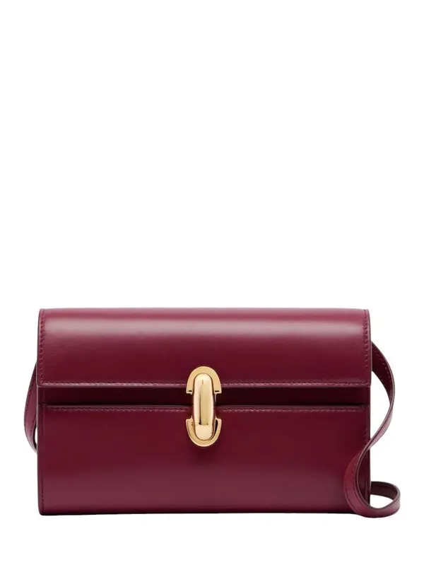 Savette Symmetry Mini Leather Crossbody Bag - Burgundy