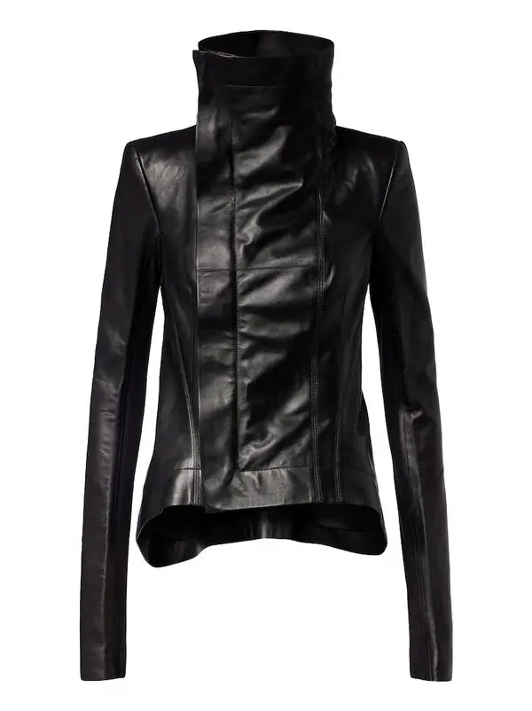 Rick Owens Naska Leather Biker Jacket - Black