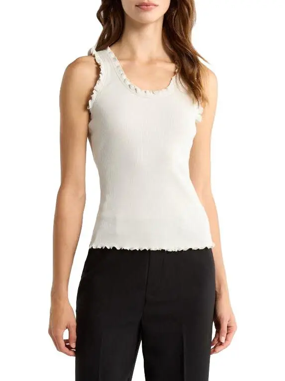 Vince Camuto Ruffle Rib Tank - Birch