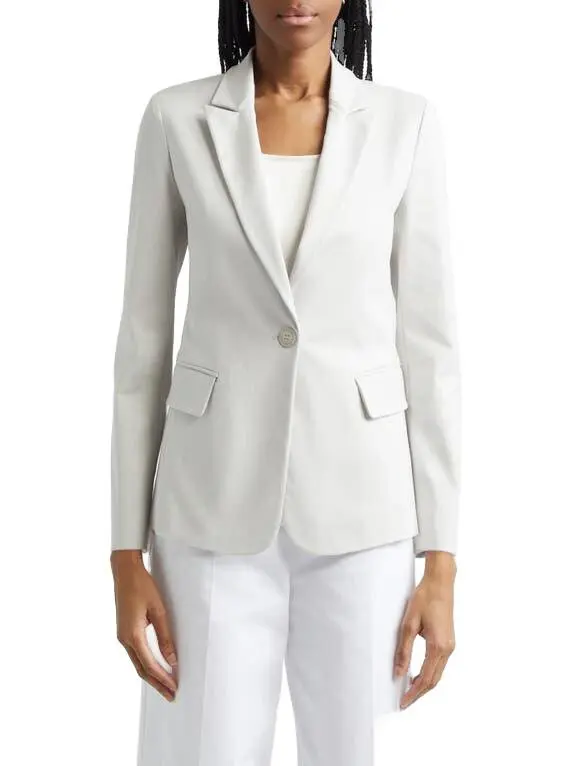 Emporio Armani Cotton-blend Blazer - Solid Light/pastel Grey