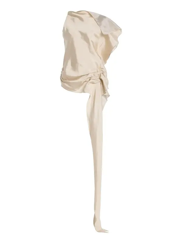 KALLMEYER Elif Ruffled Silk Top - Neutral