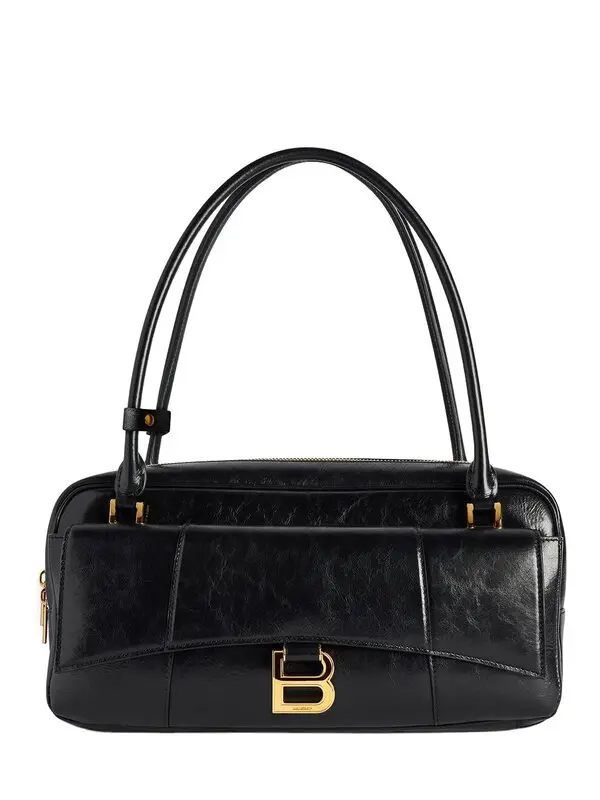 Balenciaga Hourglass Flat Bowling Bag - Black