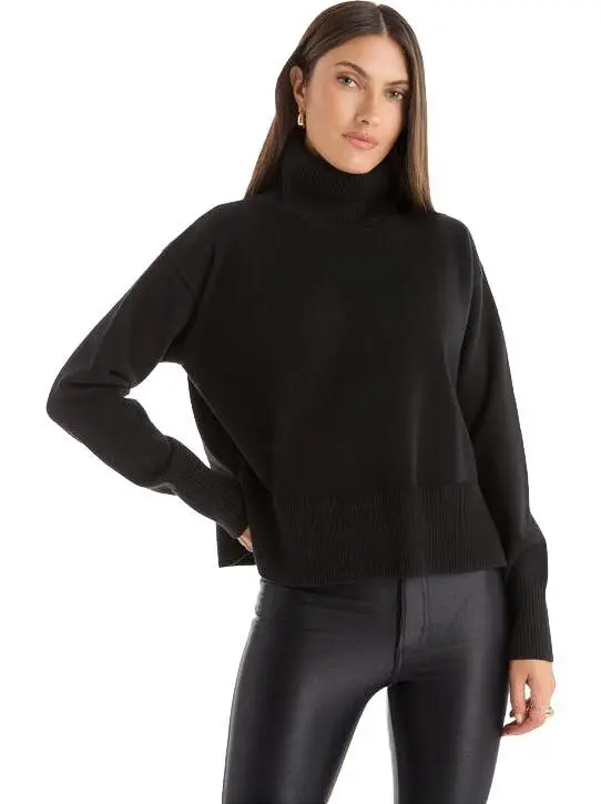 THE NOLI SHOP Gia Ultra Soft Turtleneck Pullover - Black
