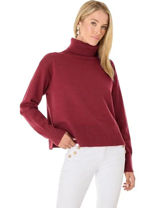 THE NOLI SHOP Gia Ultra Soft Turtleneck Pullover - Merlot