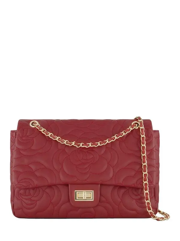 THE NOLI SHOP Alessia Rose Embossed Leather Bag - Merlot
