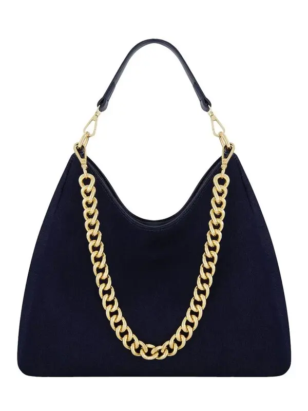 THE NOLI SHOP Tribeca Chain Denim Bag - Indigo Denim