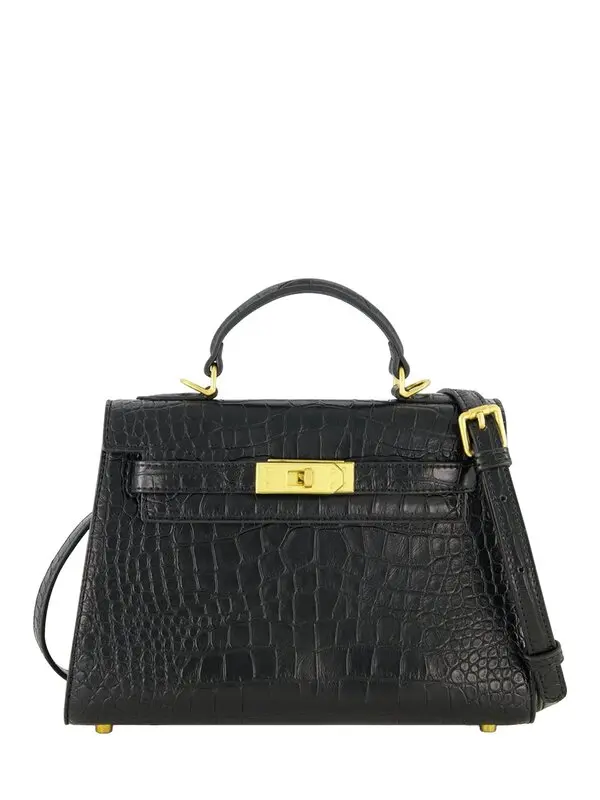 THE NOLI SHOP Kayla Croco Handbag - Black