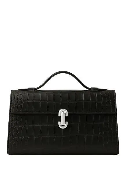 THE NOLI SHOP Danica Croco Clutch - Black