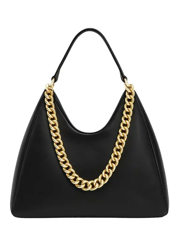 THE NOLI SHOP Tribeca Chain Leather Bag - Black
