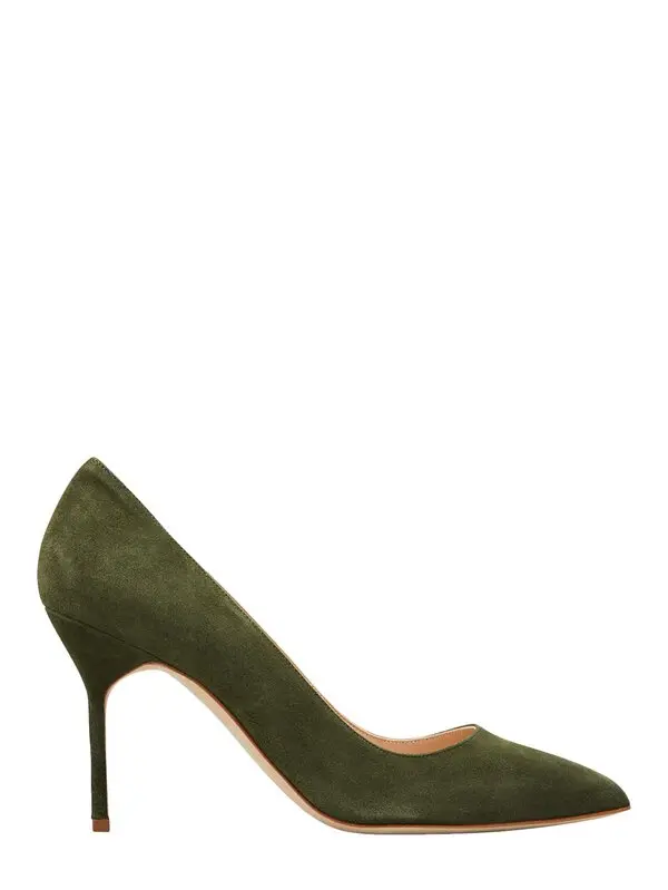 Manolo Blahnik Bb 90mm Suede Stiletto Pumps - Dark Green