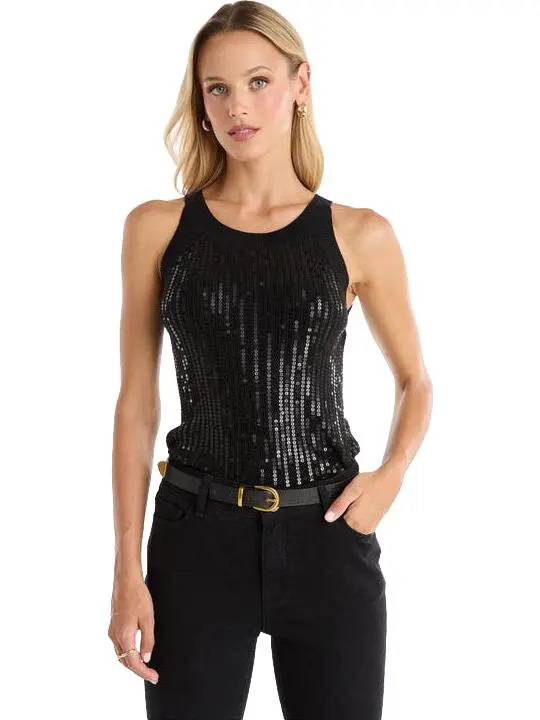 THE NOLI SHOP Shae Sequin Tank - Black