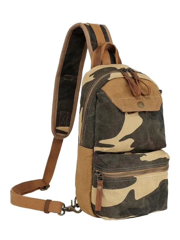 TSD BRAND Mountain Leaf Sling Bag - Khaki Camo