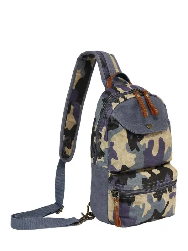 TSD BRAND Mountain Leaf Sling Bag - Navy Camo