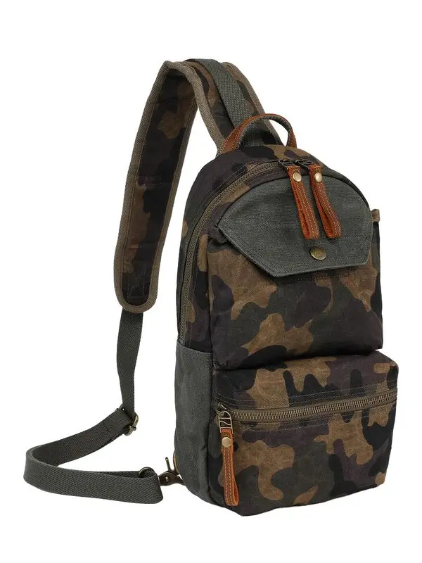 TSD BRAND Mountain Leaf Sling Bag - Olive Camo
