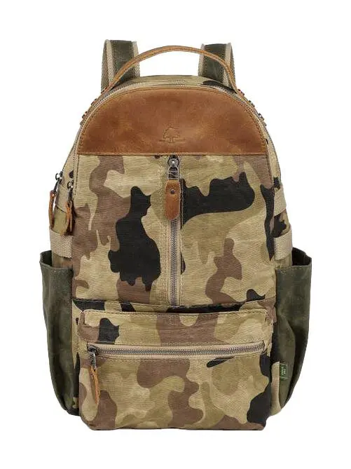 TSD BRAND Mountain Leaf Camo Print Utility Backpack - Army Green Camo