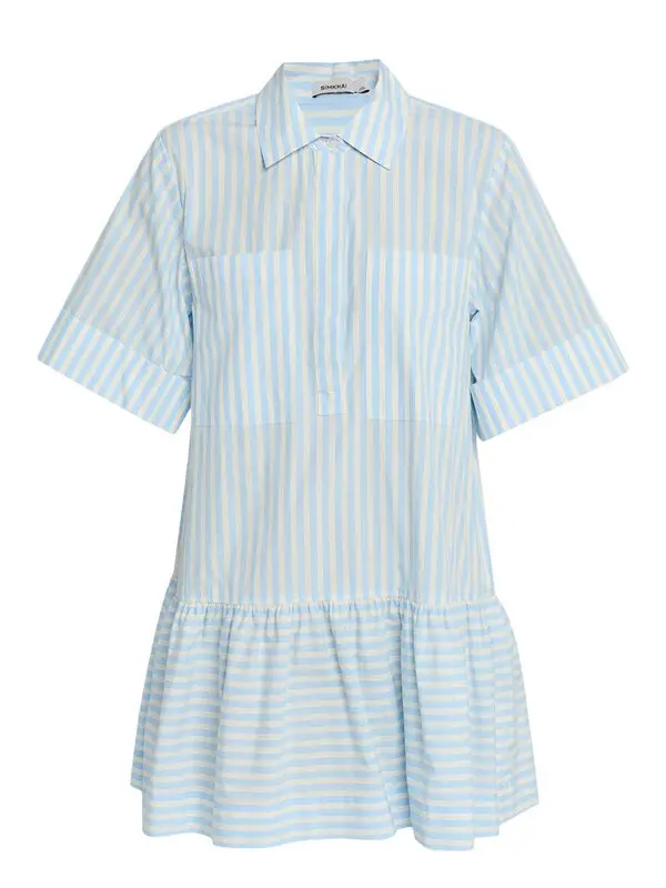 Simkhai Cris Short-sleeve Shirtdress - Hydrangea