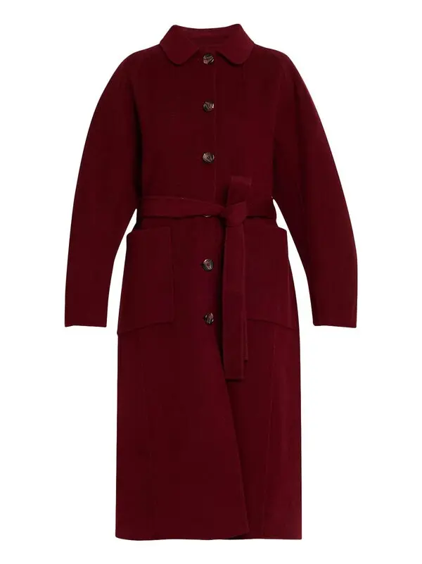 Ulla Johnson Lisbeth Long Wool-blend Coat - Claret