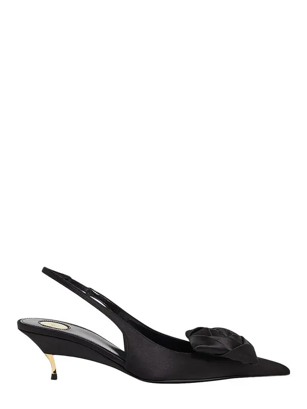 Saint Laurent 50mm Dakota Rose Slingback Pumps - Nero