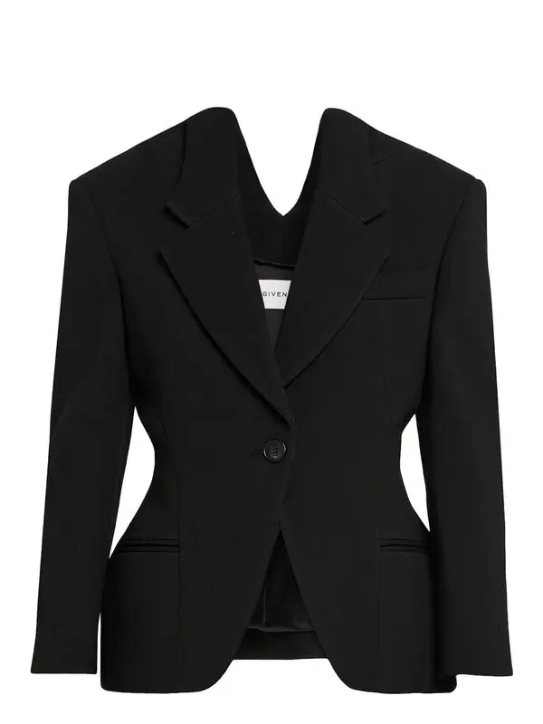 Givenchy Single-breasted Slashed Jacket - Black