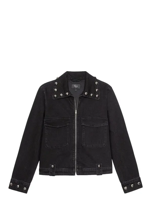 Rails Roxbury Studded Denim Jacket - Black Ston
