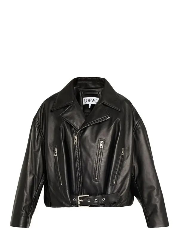 Loewe Short Nappa Lambskin Biker Jacket - Black