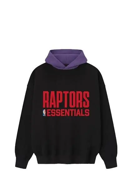 Fear Of God Essentials Raptors Sport Hoodie - Black/purple Reign