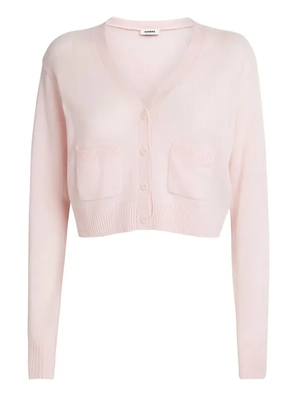 Sandro Wool-cashmere Cropped Cardigan - Pink
