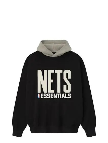 Fear Of God Essentials Nets Sport Hoodie - Black/warm Heather